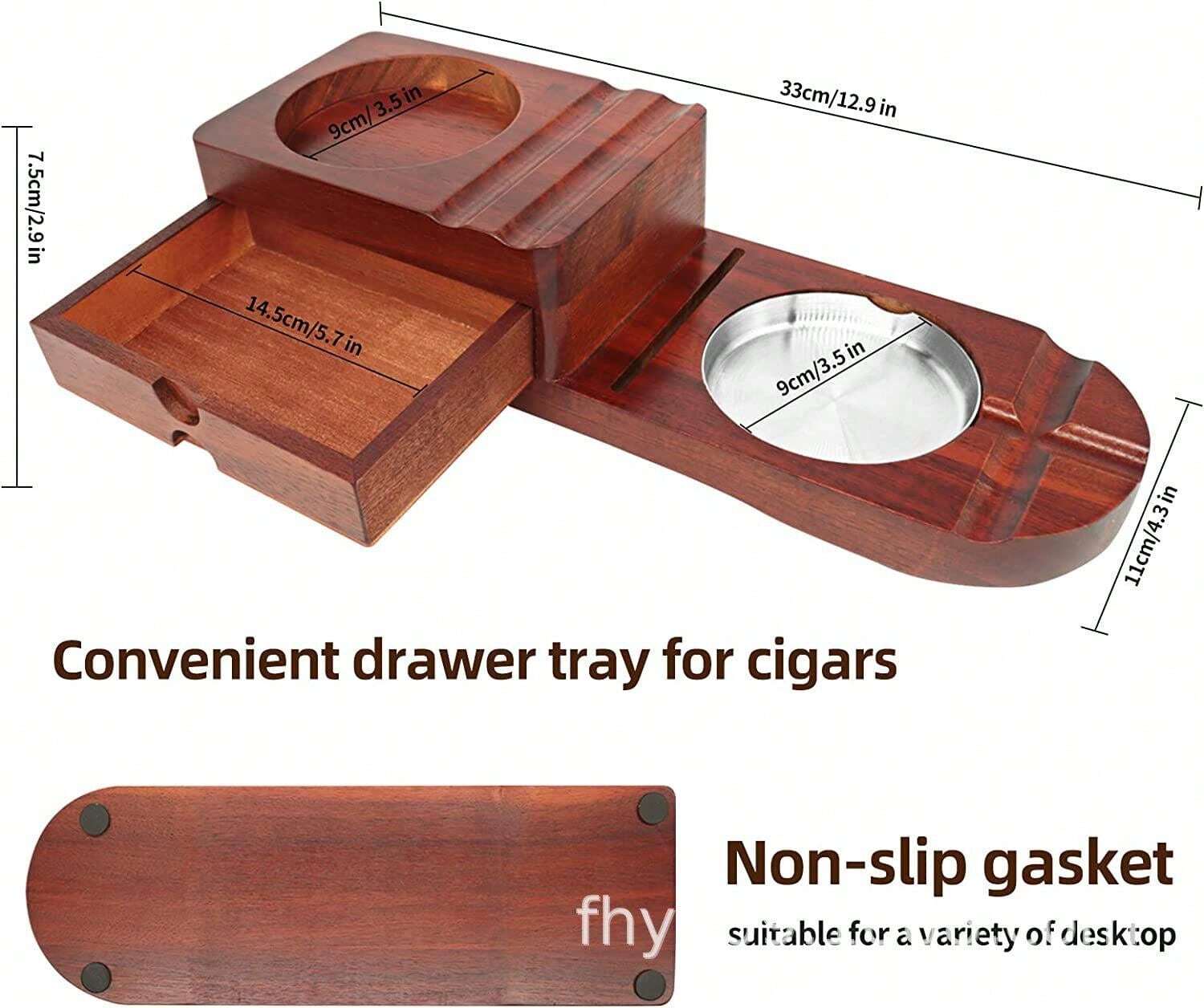 In-Stock Wooden Cigar Ashtray, Whiskey Glass Tray, Rosewood Cigar ...