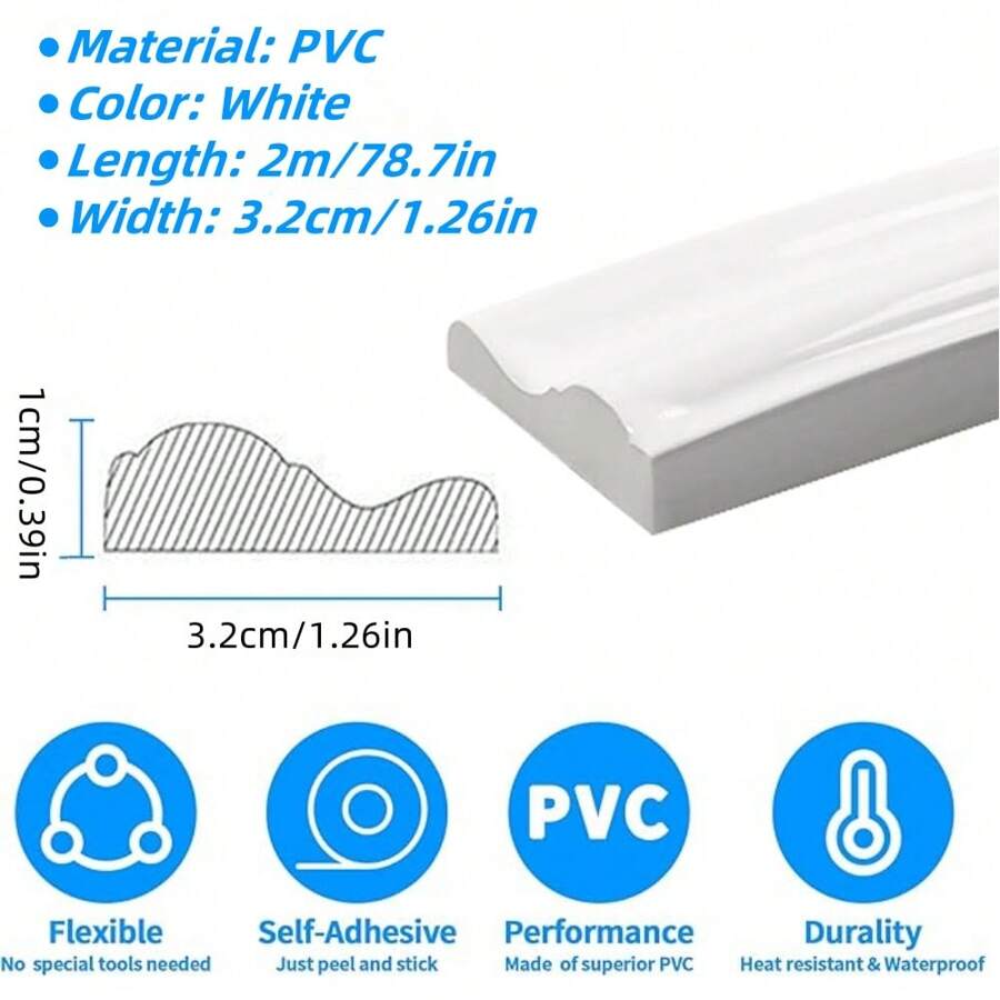 Flexible Wall Decorative Strip, Self-Adhesive, 2m X 3.2cm, Peel And ...