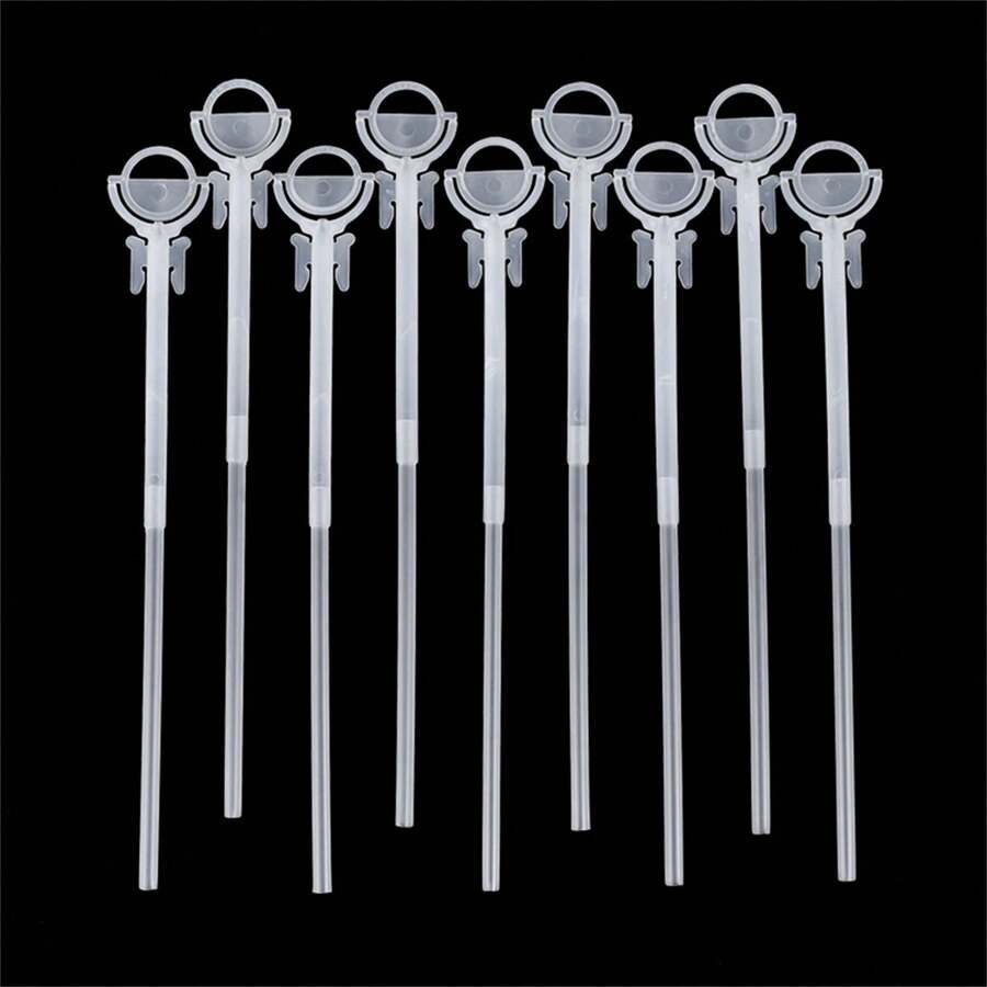 10pcs Clear And Colorful PVC Balloons Holder Sticks Wedding Foil ...