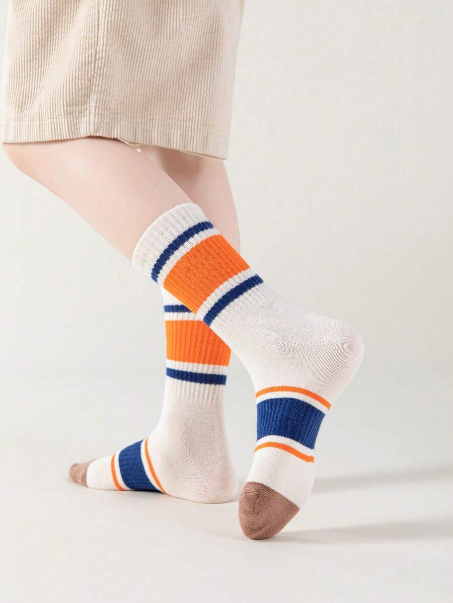 5 Pairs Kids' Sports Style Striped Letter Socks, For Boys And Girls Aged 8-12 Years Old | SHEIN ...