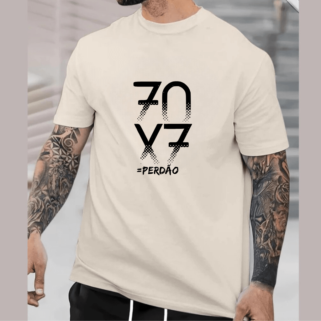 Camiseta Masculina 70X7 Perdão gospel Algodão Premium Unissex | SHEIN ...