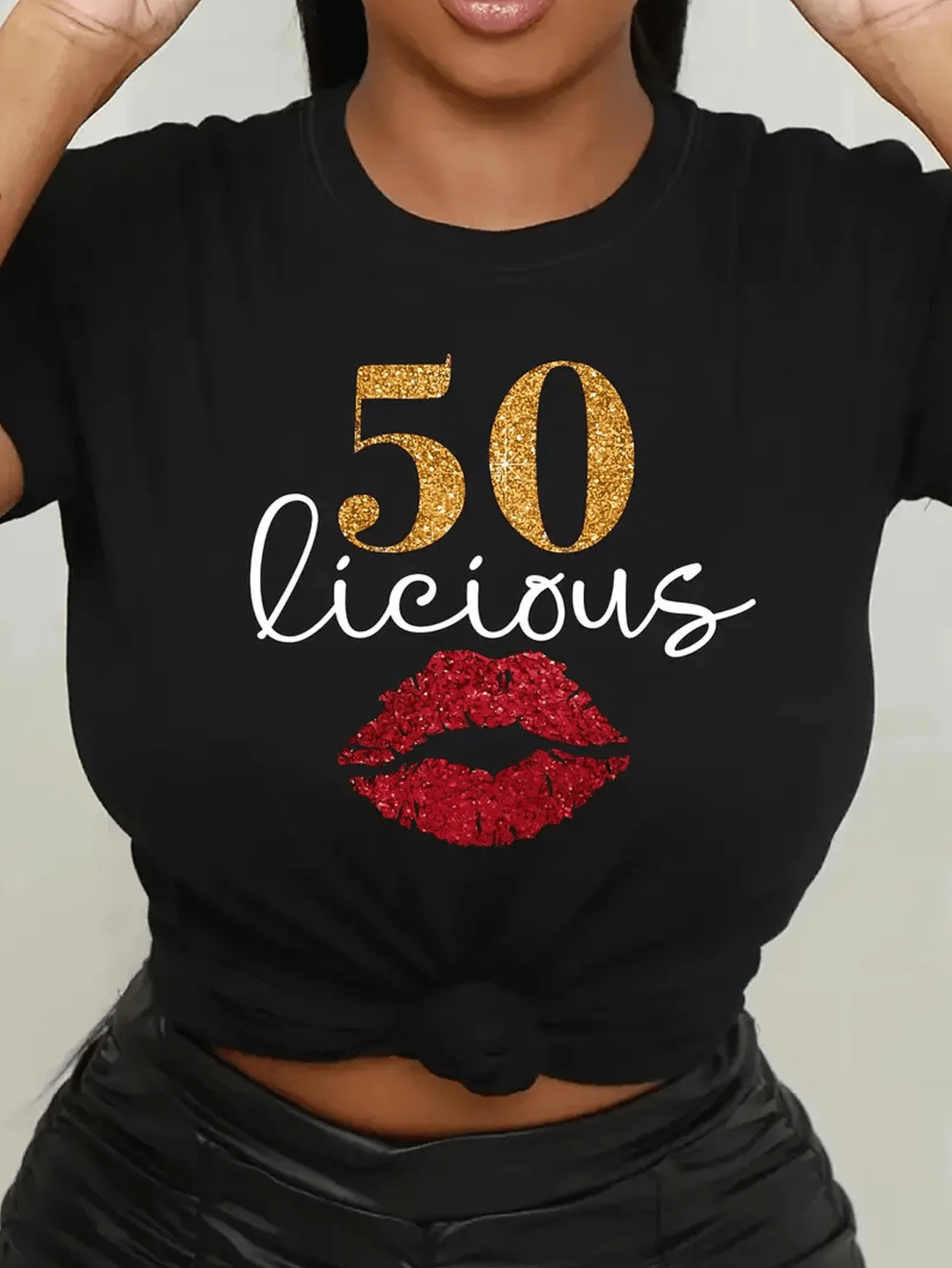 Fashion 50th Birthday Celebration Pattern Printed T-Shirt - Washed ...