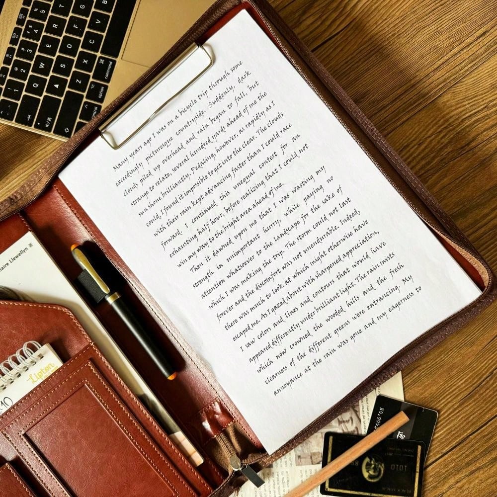 Custom A4 Portfolio, Portable Zipper Bag Folder Business Folio, Vegan ...