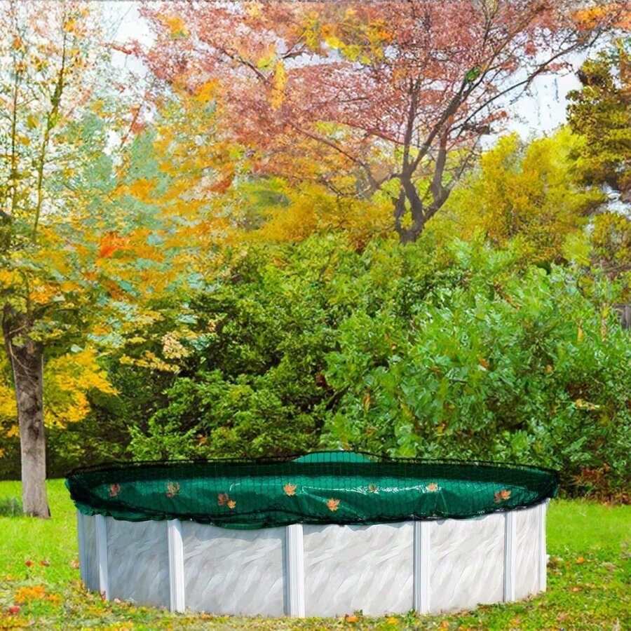 24' Round Leaf Net Cover For Above Ground Swimming Pools - Removes ...