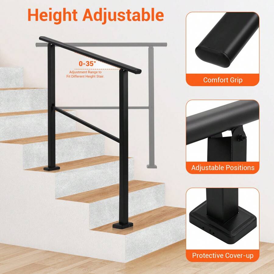 Metal Hand Rails For Outdoor Steps, Outdoor Handrail Stair Railing Kit ...