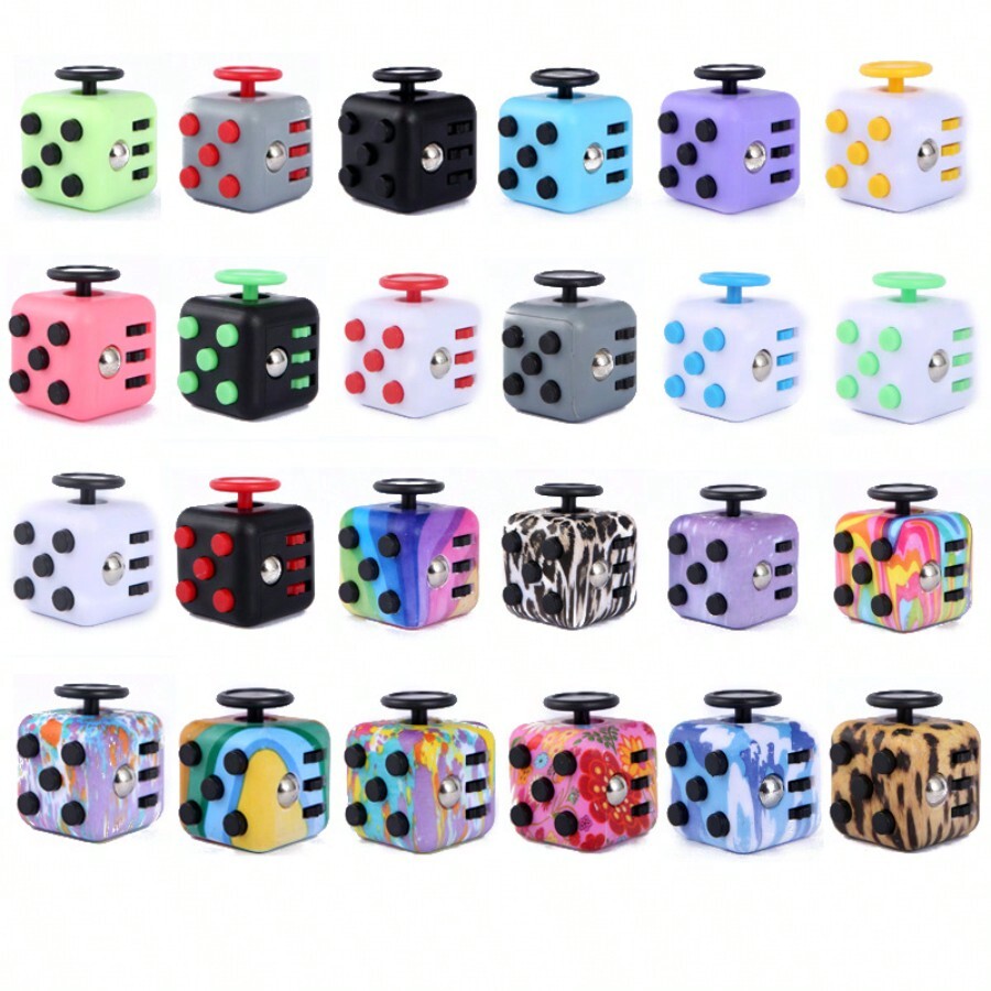6-Sided Fidget Cube Stress Relief Toy, Anti-Anxiety Pressure Release ...