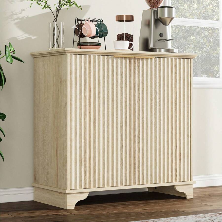 NANSTATA Buffet Sideboard, 31.5" Two Fluted Buffet Sideboard Cabinet ...