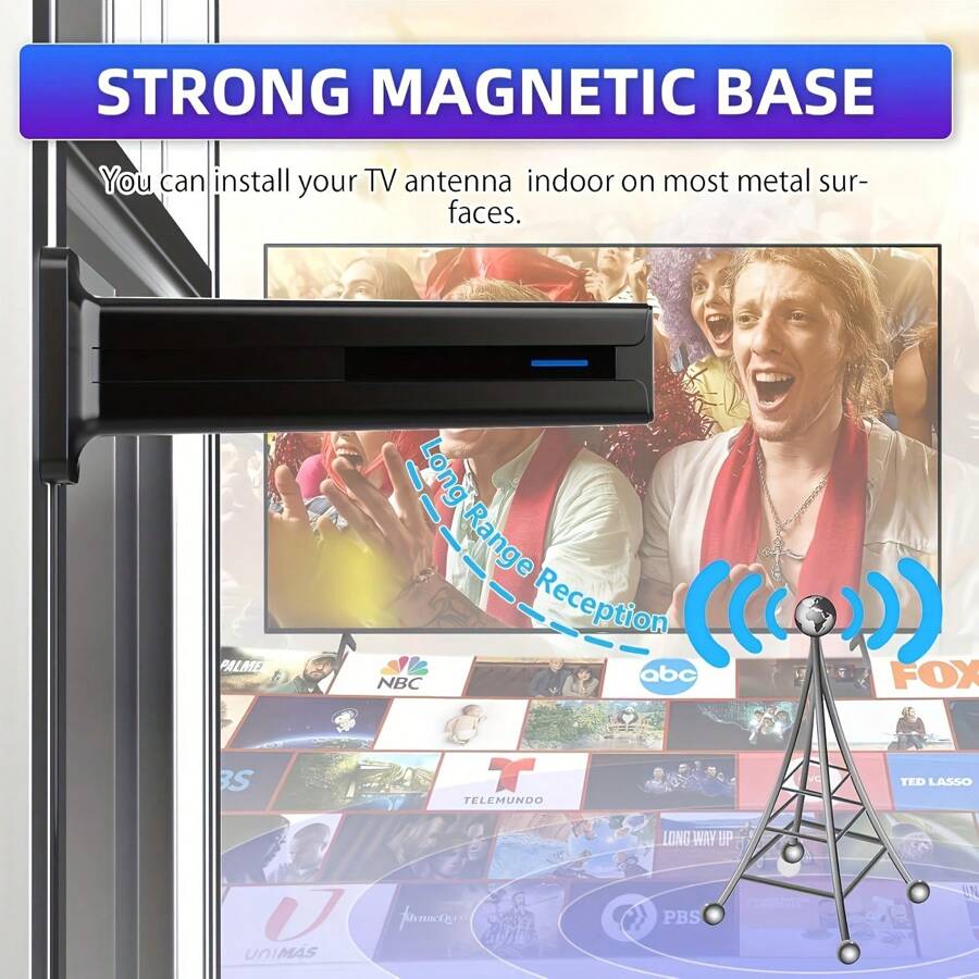 Indoor Digital Smart TV Antenna Magnetic Base, Portable High-Definition ...