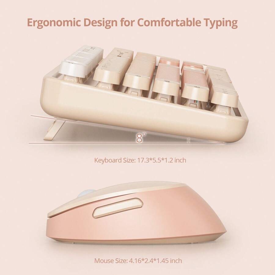 SURMEN Keyboard And Mouse Set, Retro Typewriter Keyboard, American ...