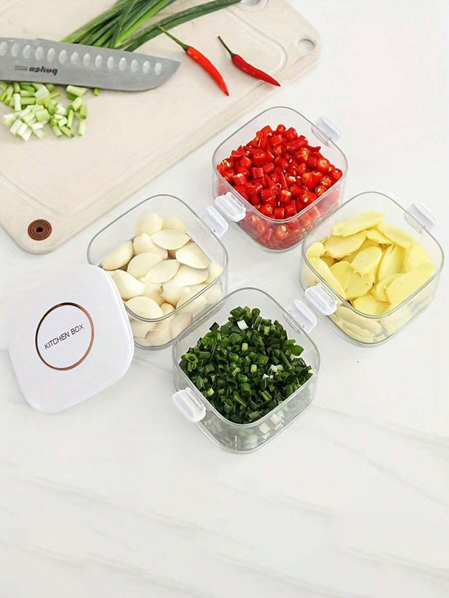 1pc Set Stackable Airtight Spice Containers With Lid - PET Food Safe ...