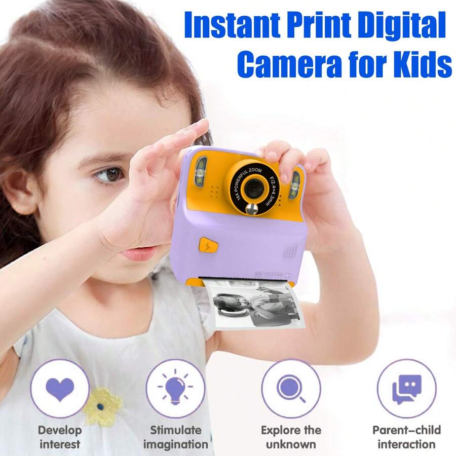 Kids Camera Instant Print, Christmas Birthday Gift For 3-12 Years Olds ...