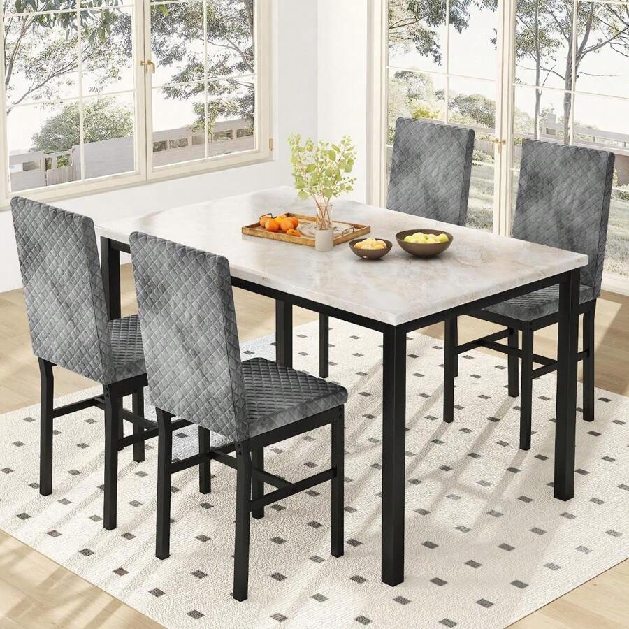 5-Piece Dining Table Set, Kitchen Dining Room Table Sets For 4 ...
