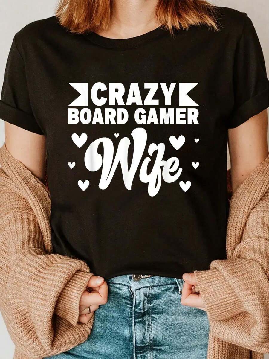 Crazy Board Gamer Wife Board Gamer Game Show Host Game Night T-Shirt ...