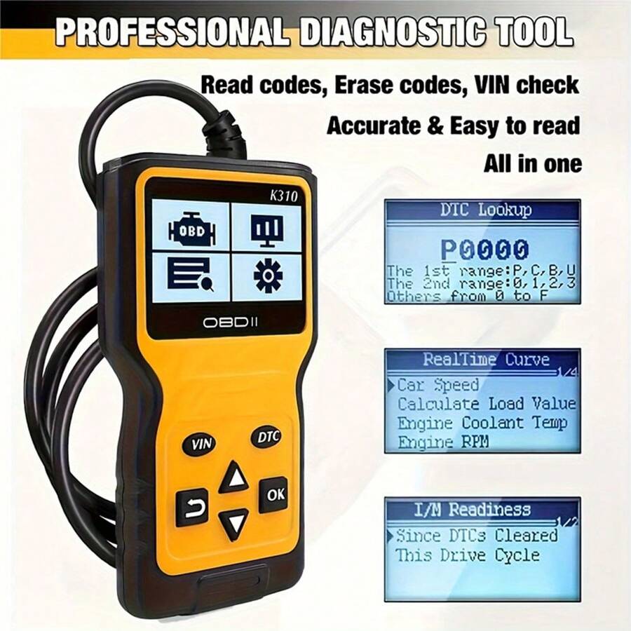 Car 0BD2 Scanner K310 Upgrade, CodeReader Engine Fault Code Reader ...