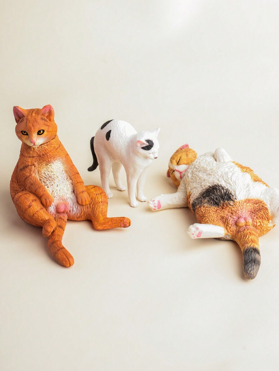 Craft Gypsum Creative Model, Realistic Cat Plush Toy, Slouchy Orange ...