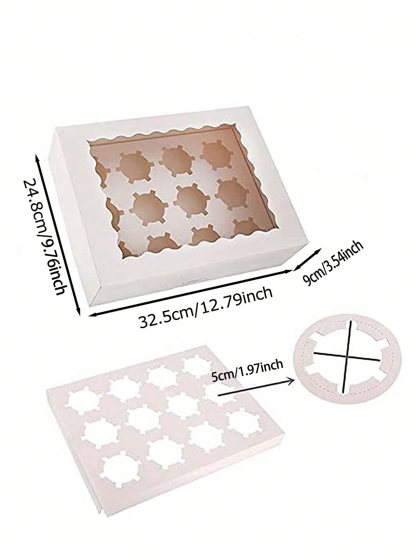 2Pcs Large Cupcake Boxes, Cupcake Boxes 12 Count, White Cupcake ...