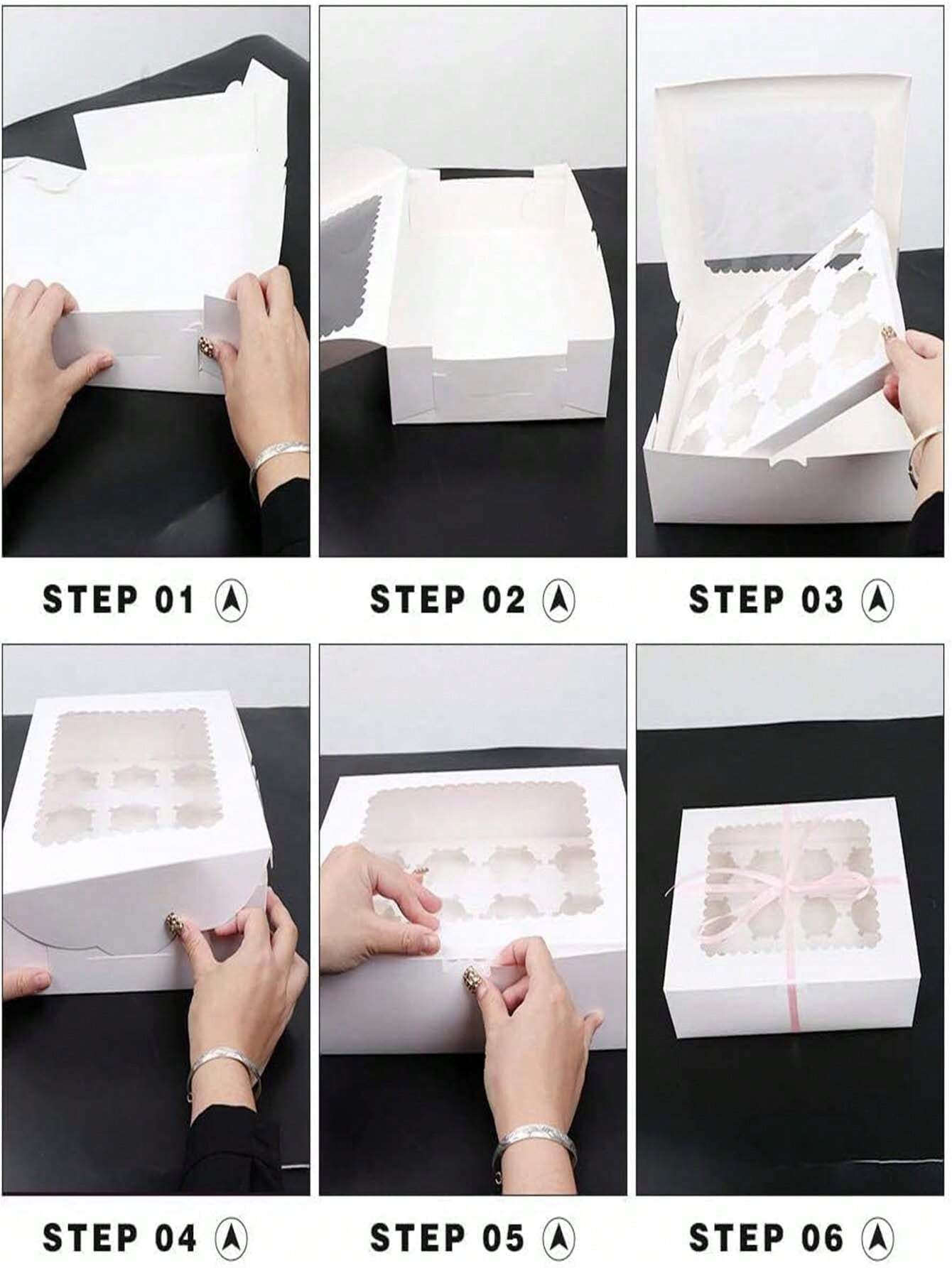 2Pcs Large Cupcake Boxes, Cupcake Boxes 12 Count, White Cupcake ...