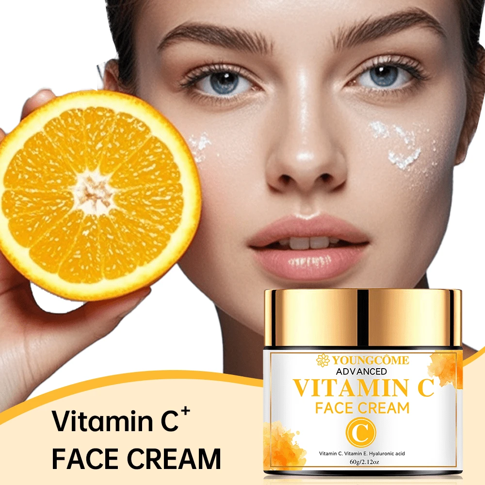 Set de crema facial y sérum de 30 ml + 60 g con vitamina C - Reafirma la piel, ilumina el tono ...