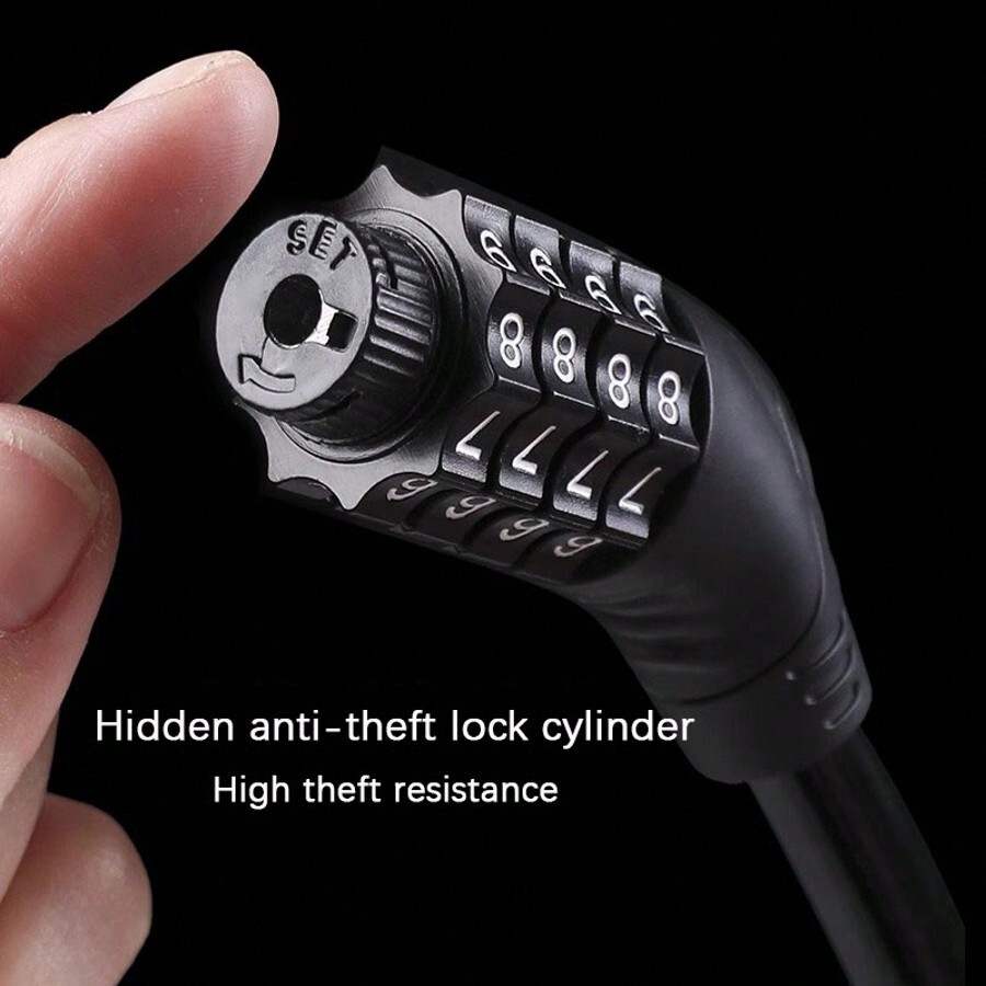 4-Digit Resettable Password Heavy Duty Bicycle Lock - High Security ...