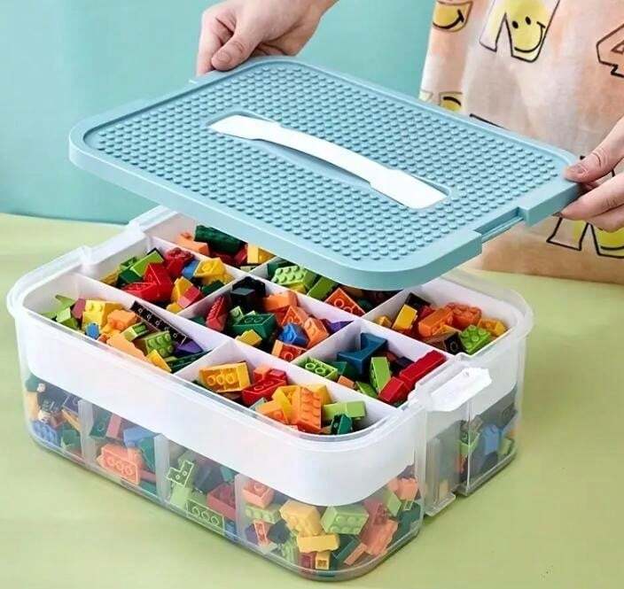 Clear Toy Storage Bins With Lid, Stackable Toy Organizers Box Plastic Storage Container With ...