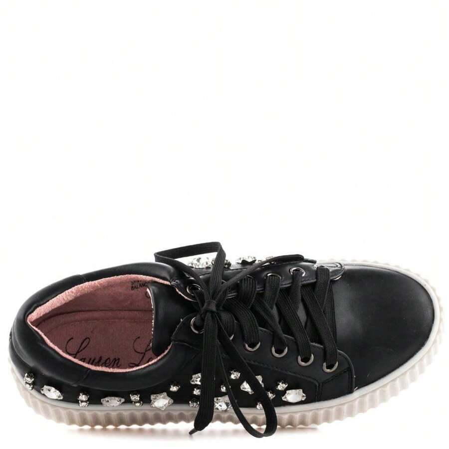 Lucky Brand Lauren Lorraine Pam Black Lace Up Sneakers With Rhinetsone ...