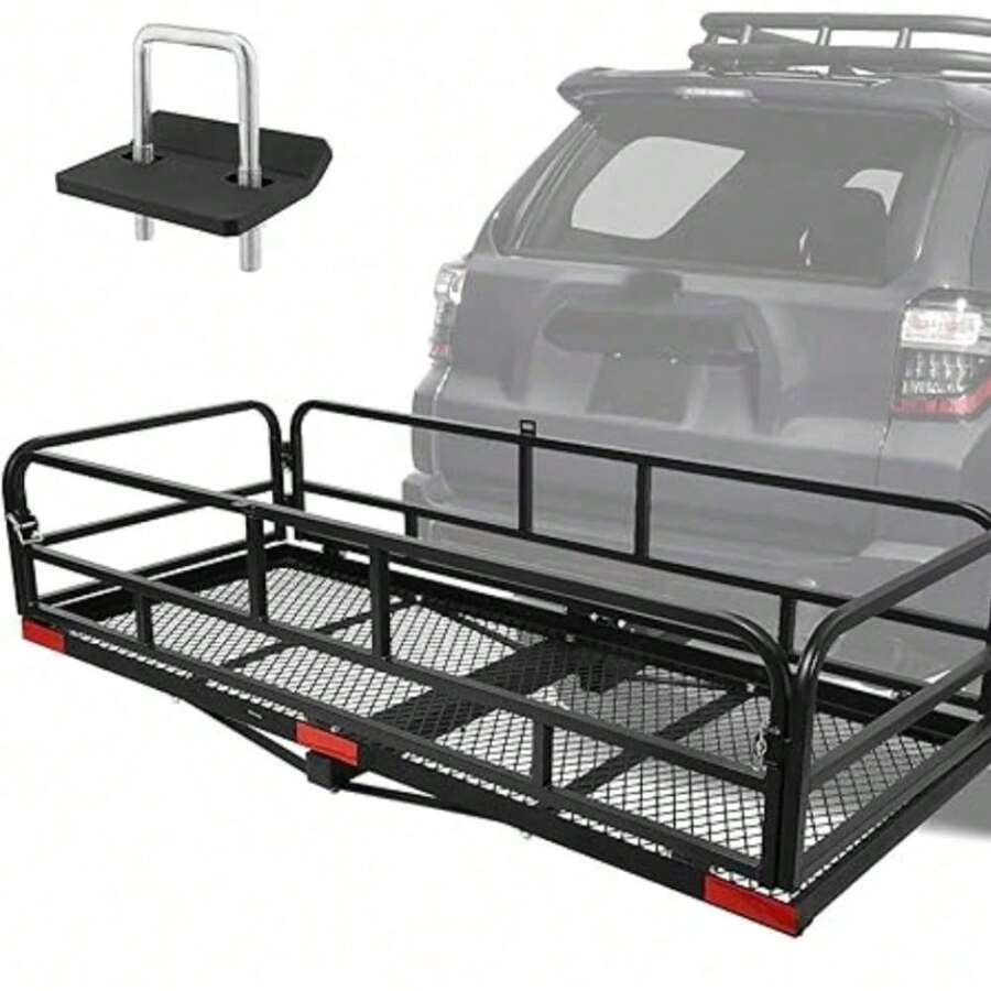 Trailer Hitch Cargo Rack, 60 X 24 X 14 Inch Folding Hitch Mount Cargo ...