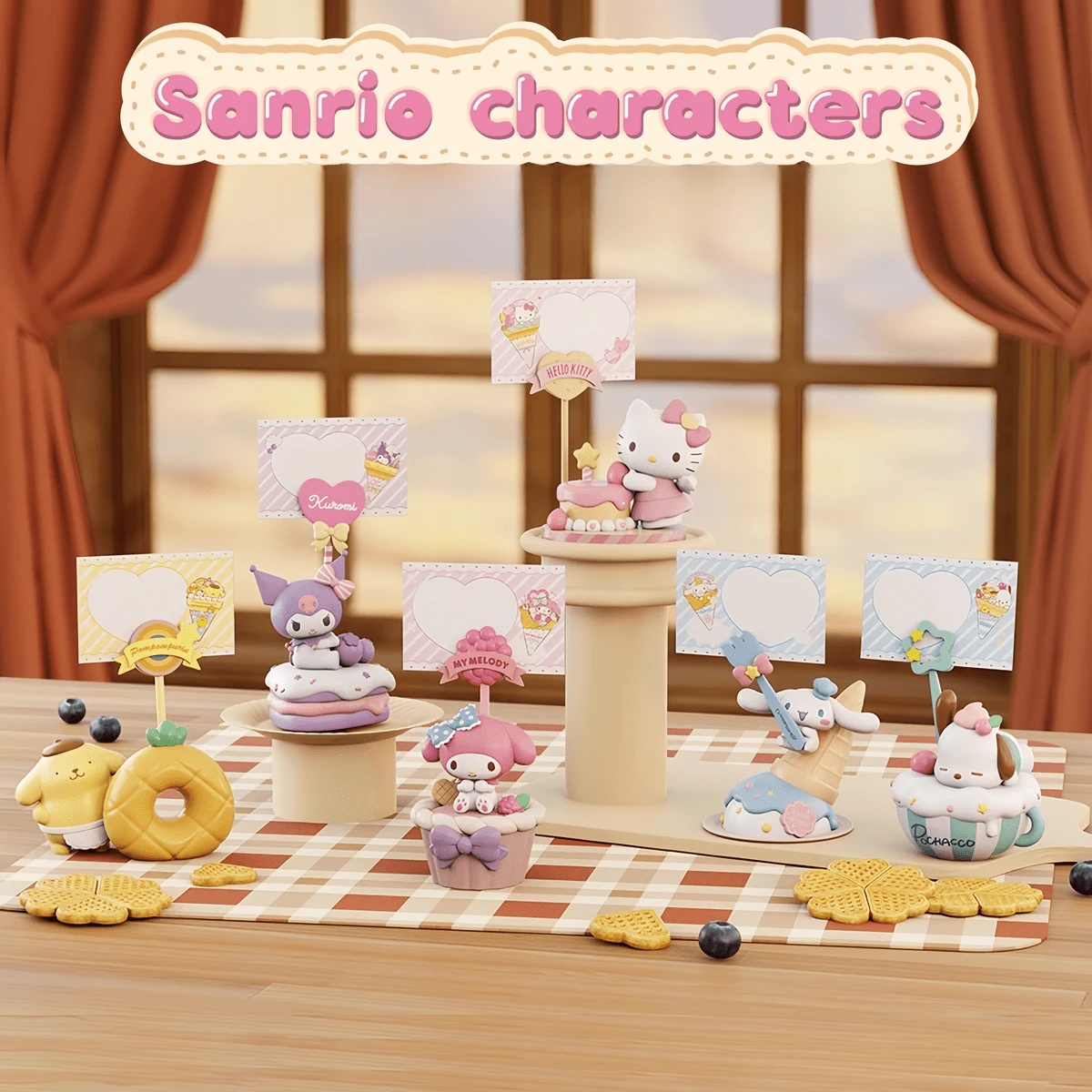 Sanrio 6 styles authentiques personnages de Sanrio série de desserts autocollants ornement ...