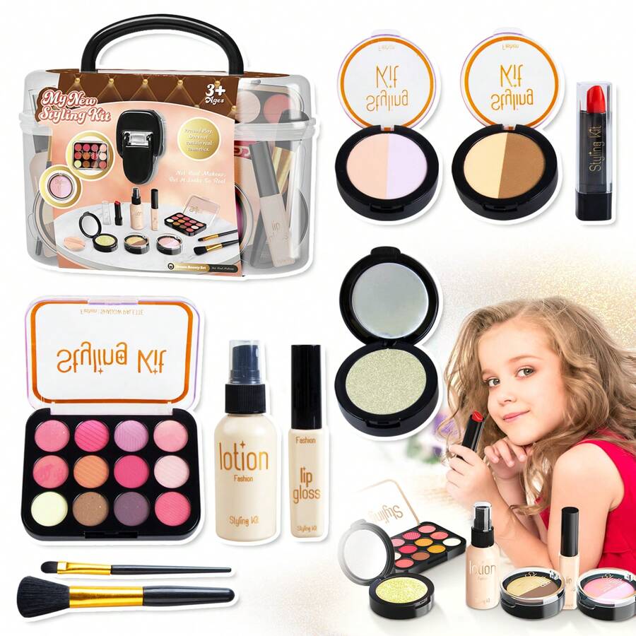 Kids Girls Pretend Makeup Set, Kids Pretend Toy Makeup Set For Little ...