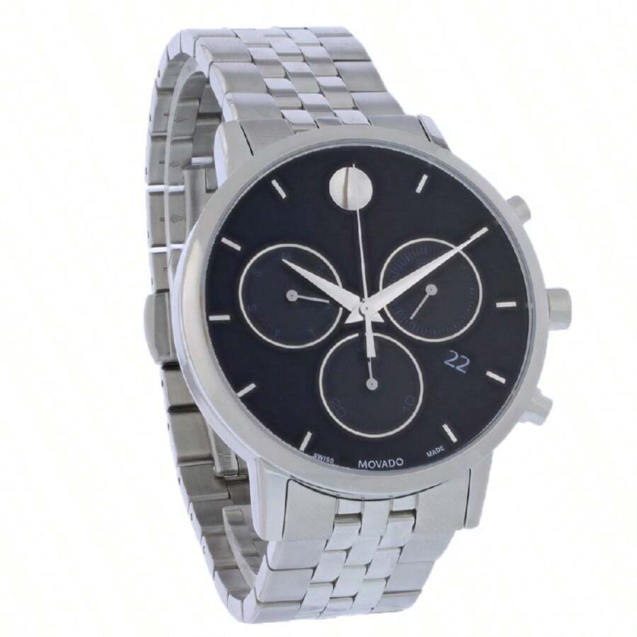 Movado Museum Classic Mens Stainless Steel Chronograph Quartz Watch ...