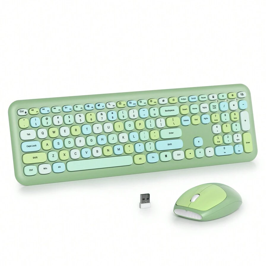 SURMEN Wireless Typewriter Keyboard And Mouse Combo American Layout ...