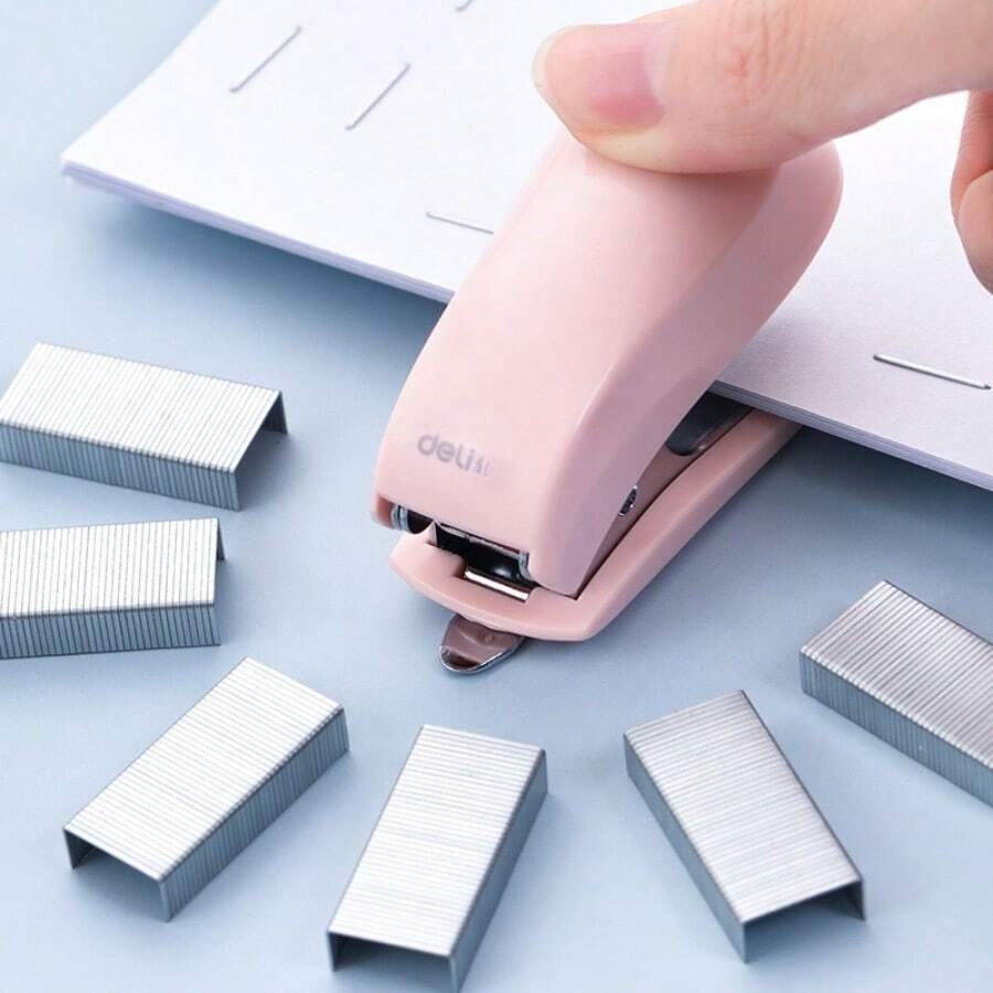 deli Deli 0255 Mini Stapler Set With 640 Staples, Small Size Stapler ...