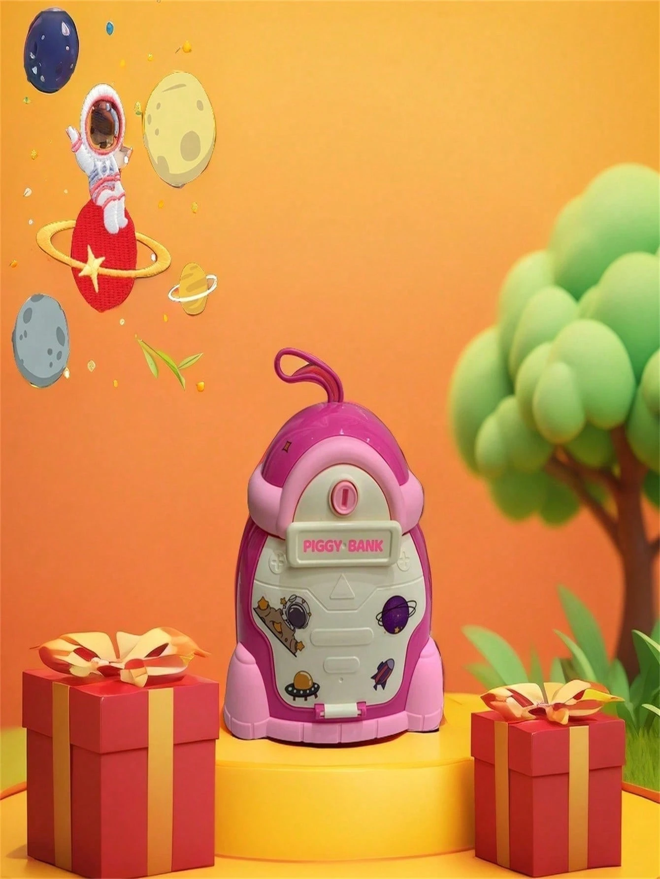 Large Sized Children's Creative Rocket Piggy Bank, Parent-Child ...