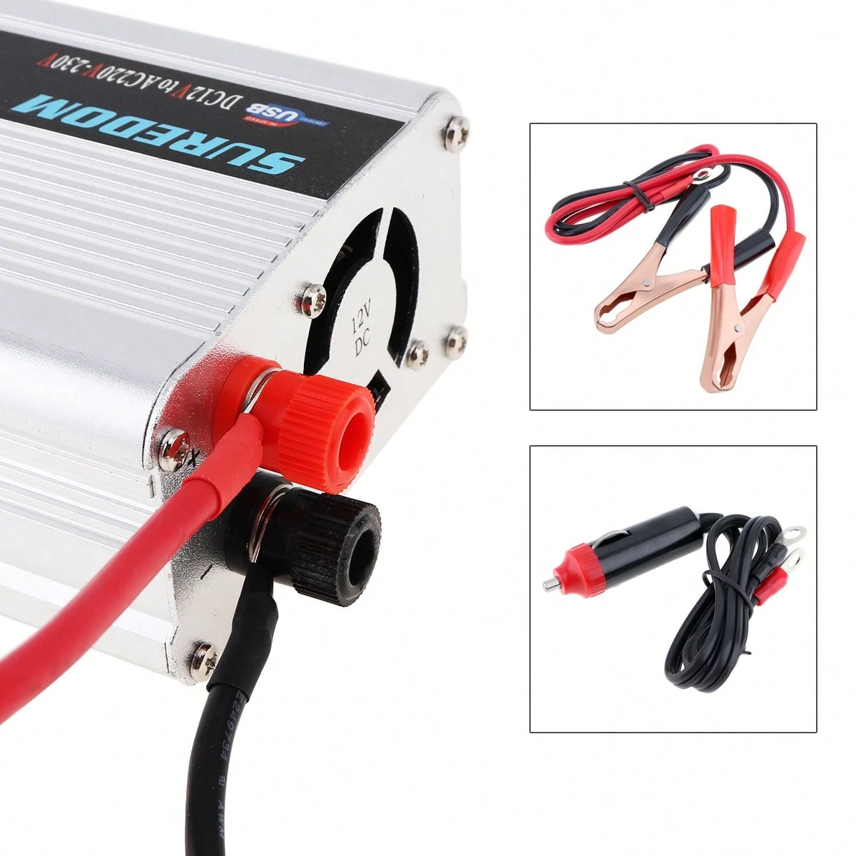 1set 12V To AC 220V 1000W Portable Power Inverter Adapter With USB ...