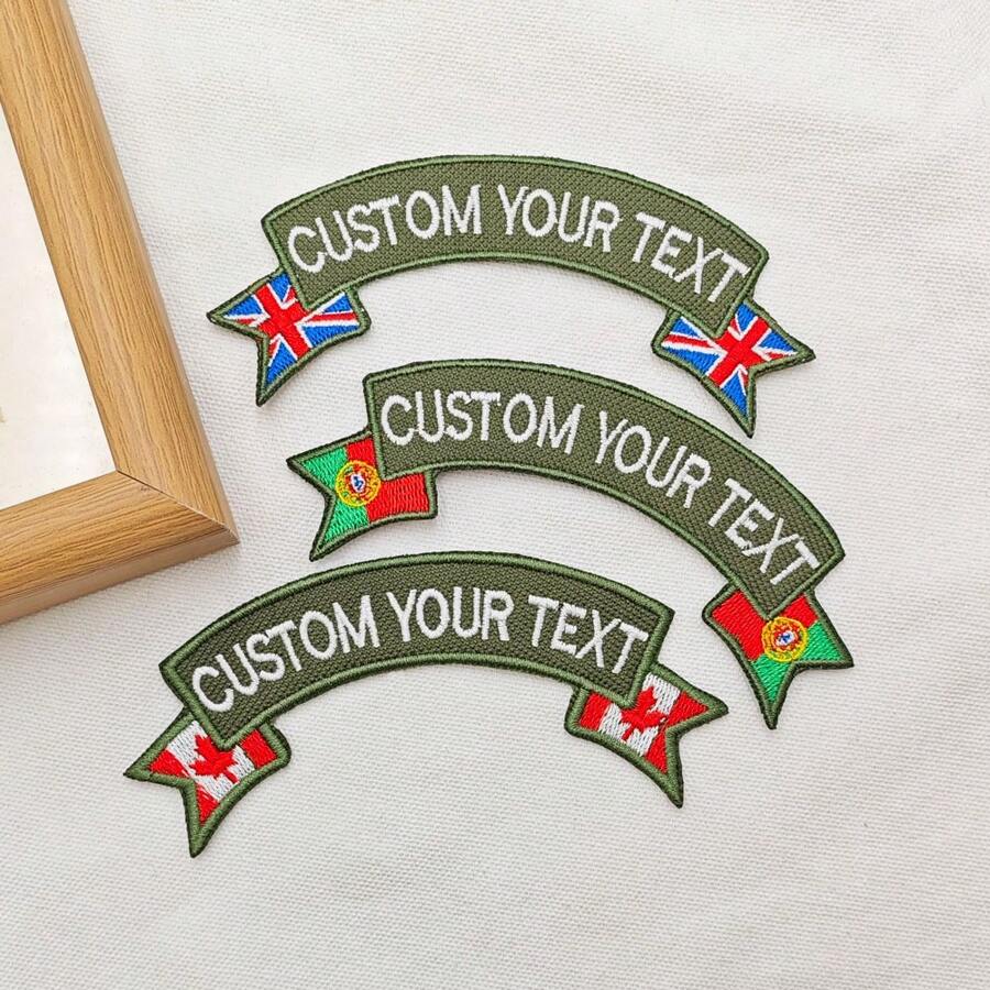 Customize A Ribbon Flag Name Patch For Clothing, Bags, Hats And Other ...