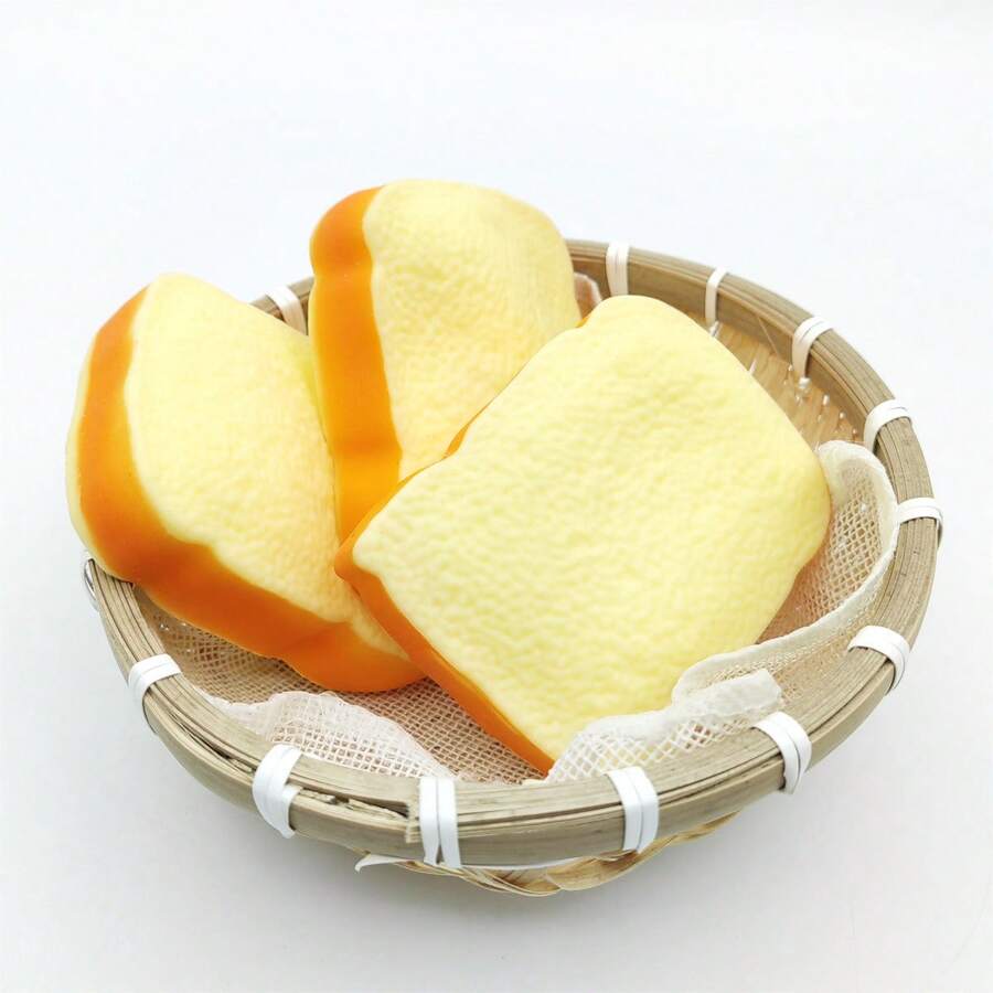 Novelty Squishy Toy Realistic Bread Slice, Flour Responsive Stress ...