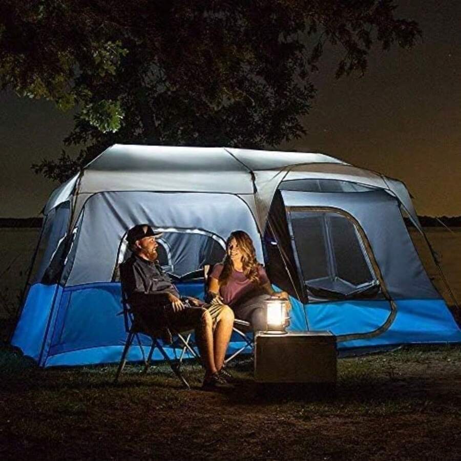 Quick-Open Tent | Portable Large Family Cabin Multi-Room Camping Tent ...