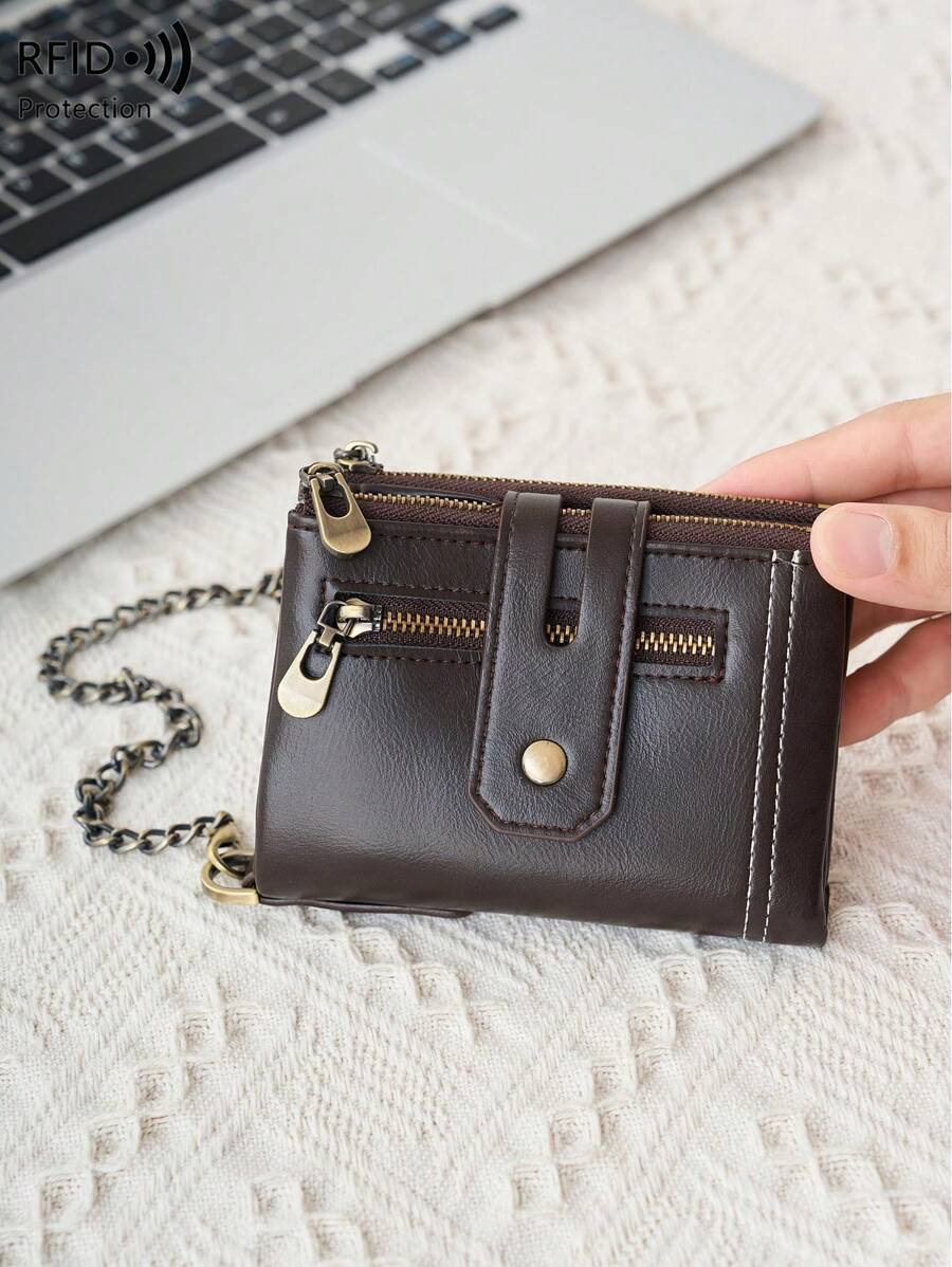 CHARM INFINITE Carteira Dobrada Masculina, Carteiras de Couro com ...