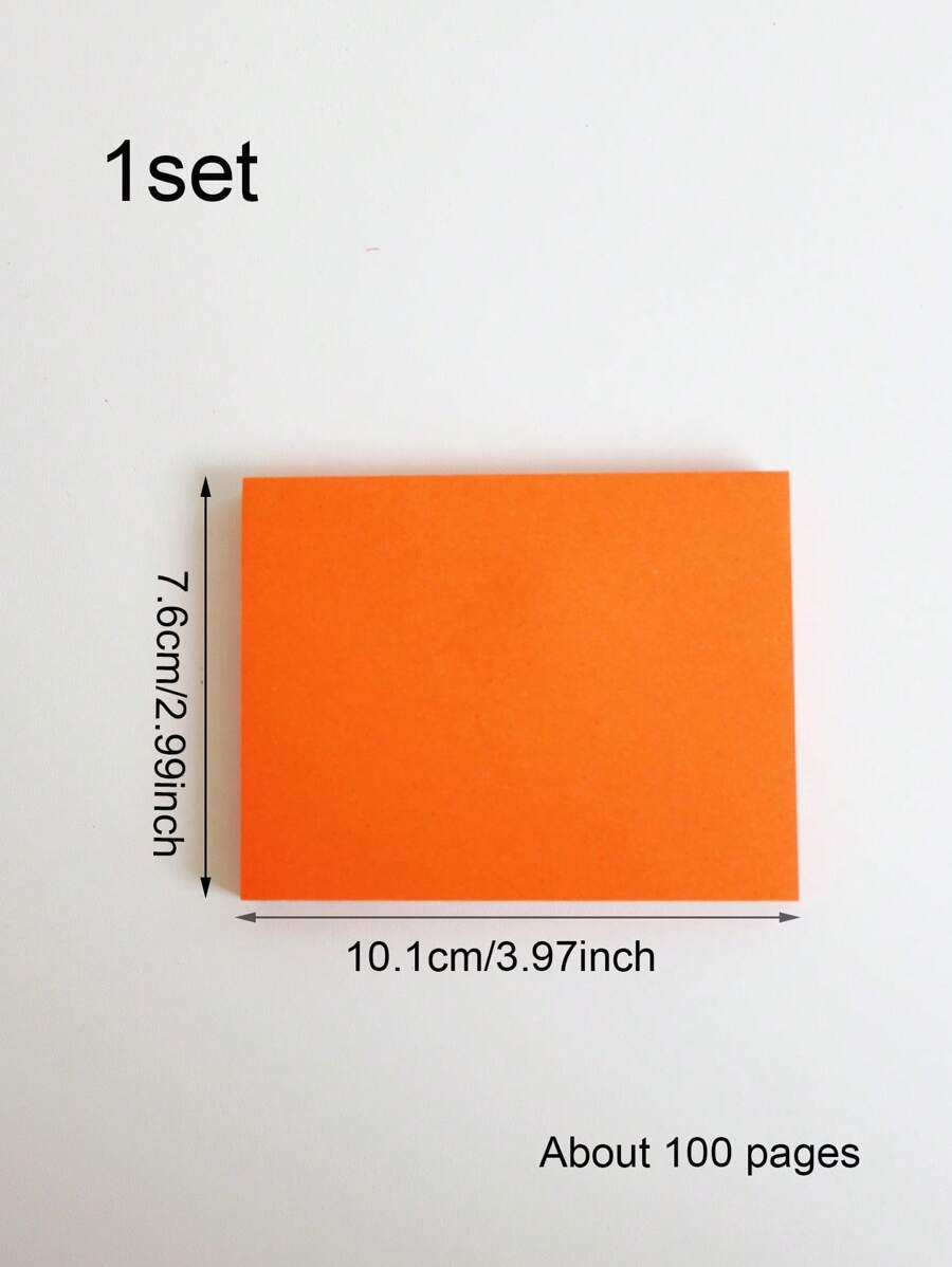 1set - Solid Color Rectangular Sticky Note, Simple Self-Adhesive ...