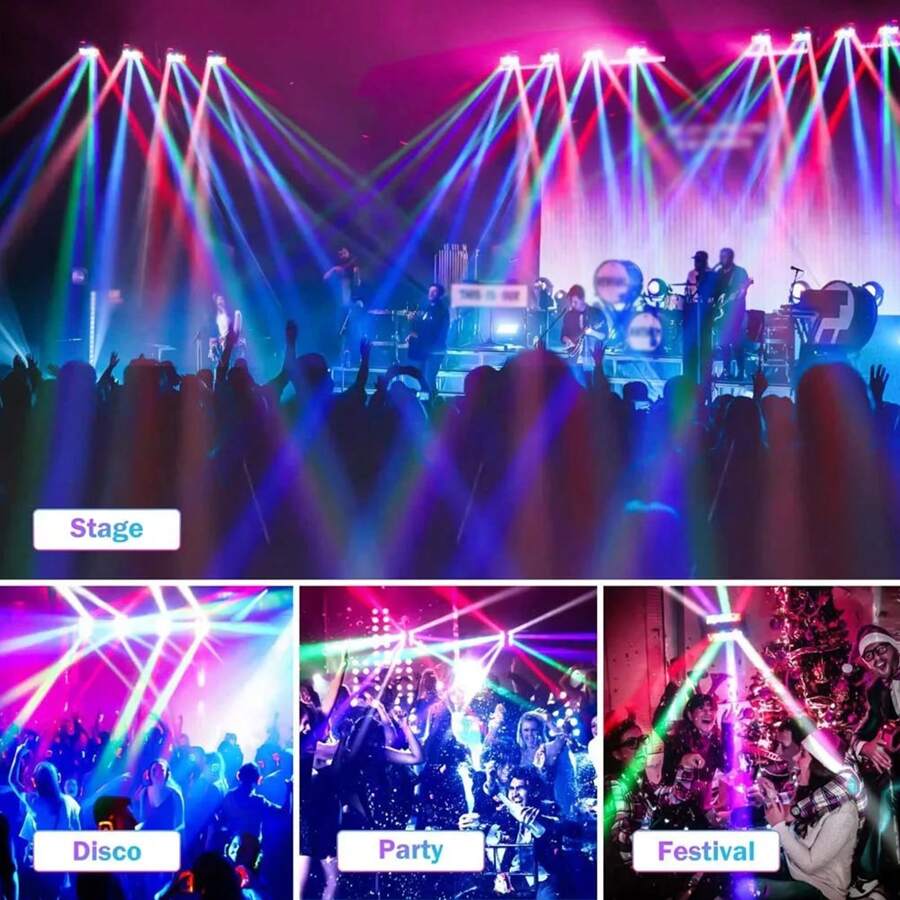 8 LED Spider Moving Head Light RGBW Beam Stage Lights, Dj Rave Light ...