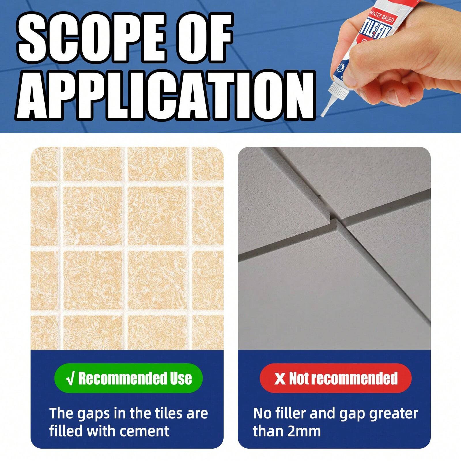Water-Based Sealant, Waterproof Grout For Bathroom, Kitchen, Floor ...