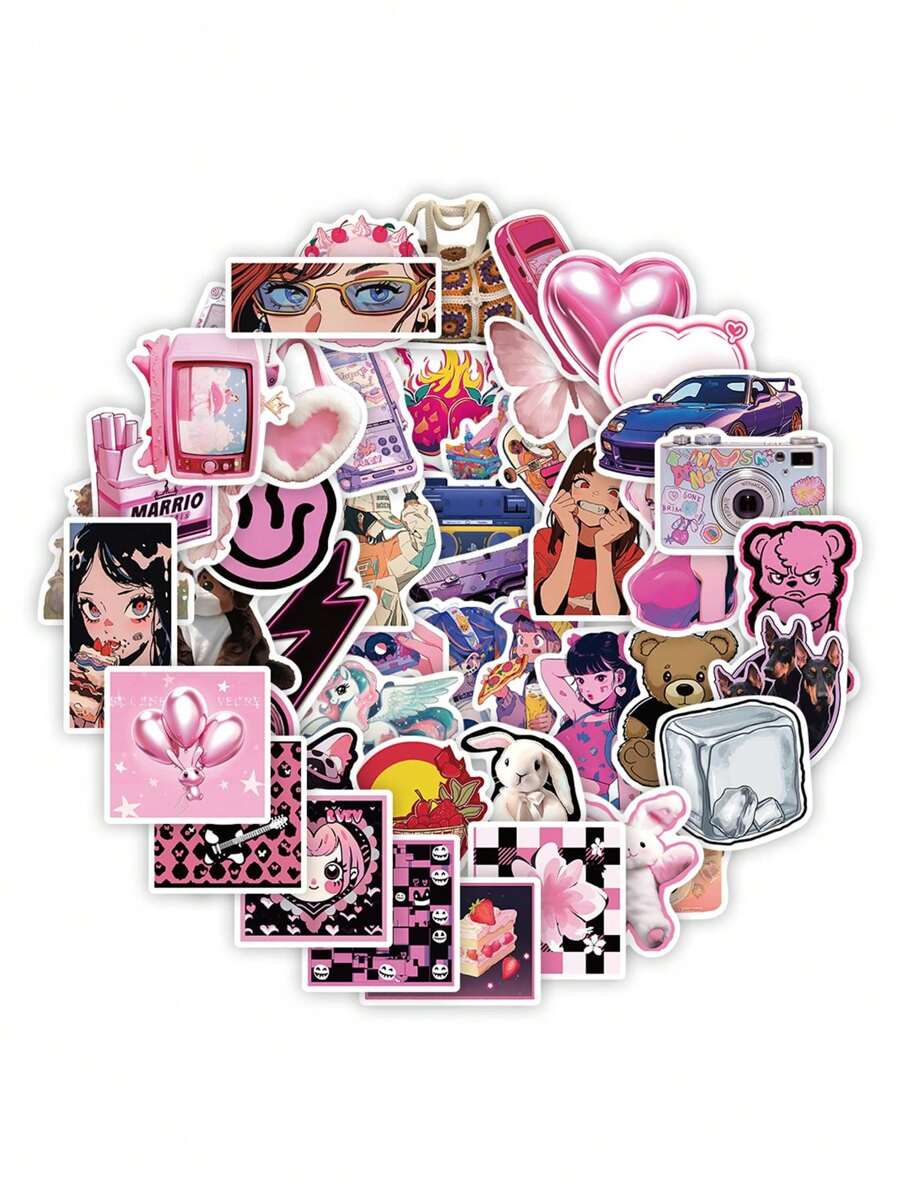 50PCS Ins Wind Cartoon Graffiti Stickers Water Cups Computer Suitcases ...