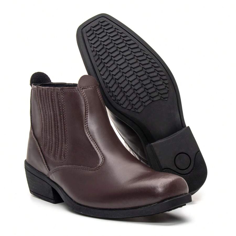 Bota Country Masculina Calce Fácil Estilo Chelsea Com Bico Quadrado ...