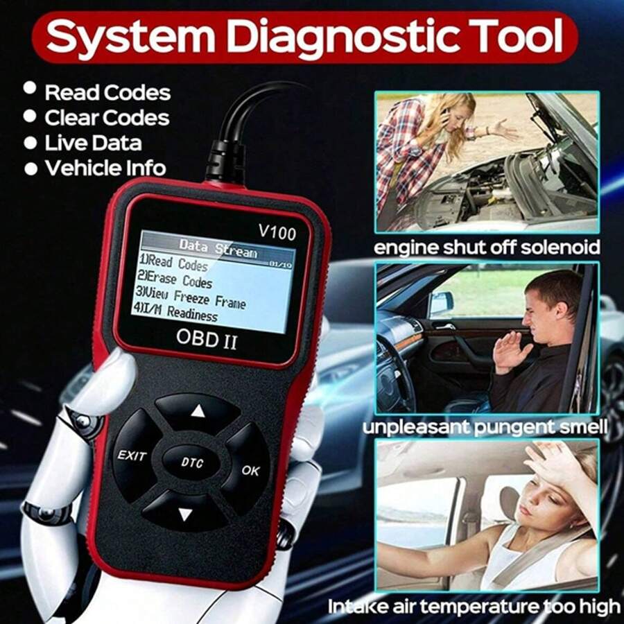 כלי אבחון של סורק OBD2 לרכב קורא קודי תקלות מנוע סורק יכול לאבחן כלי ...