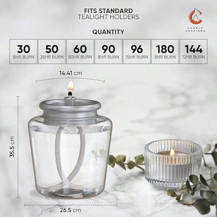 Disposable Liquid Candles Oil Tea Lights Extended 15 Hour Burn Time ...