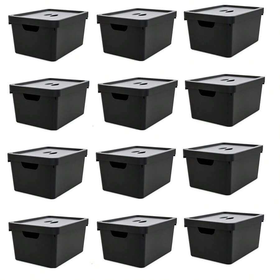 Kit Of 12 Utility Organizer Boxes, 3 Liters, Assorted Lids | Mode de ...