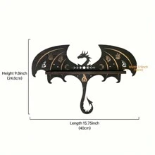 Dragon Shaped Floating Wall Shelves Gothic Witchy Wooden Wall Mounted ...