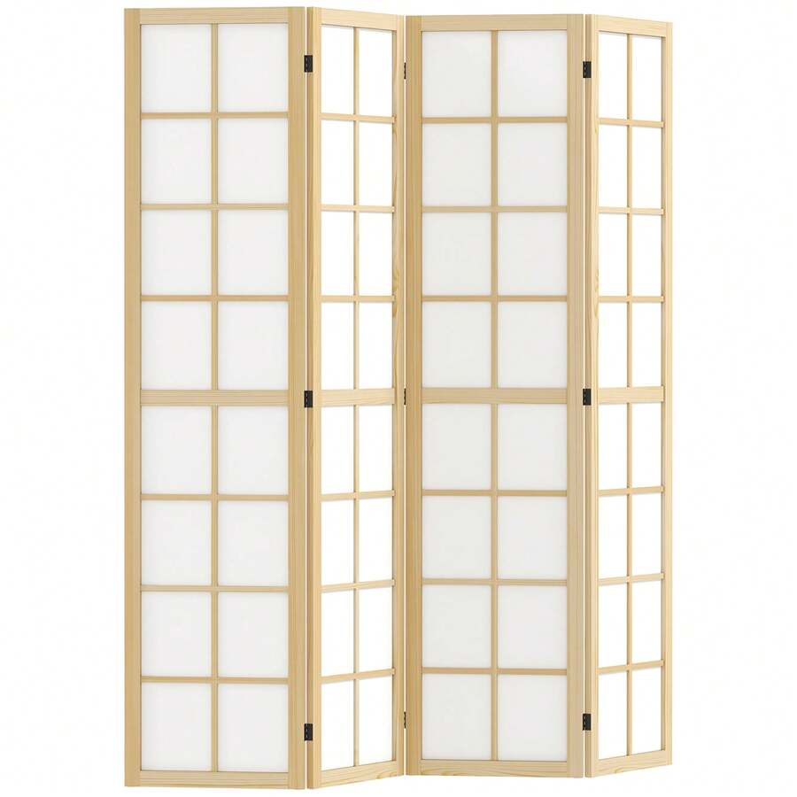 HOMCOM 4 Panel Folding Room Divider, Freestanding Privacy Screen ...