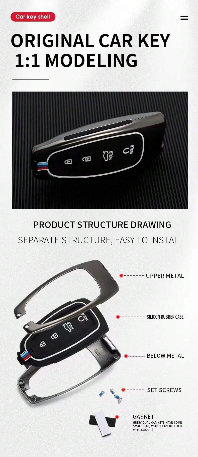 New Modern Car Smart Key Protector Case For IX35, IX25, ACCENT, SONATA ...