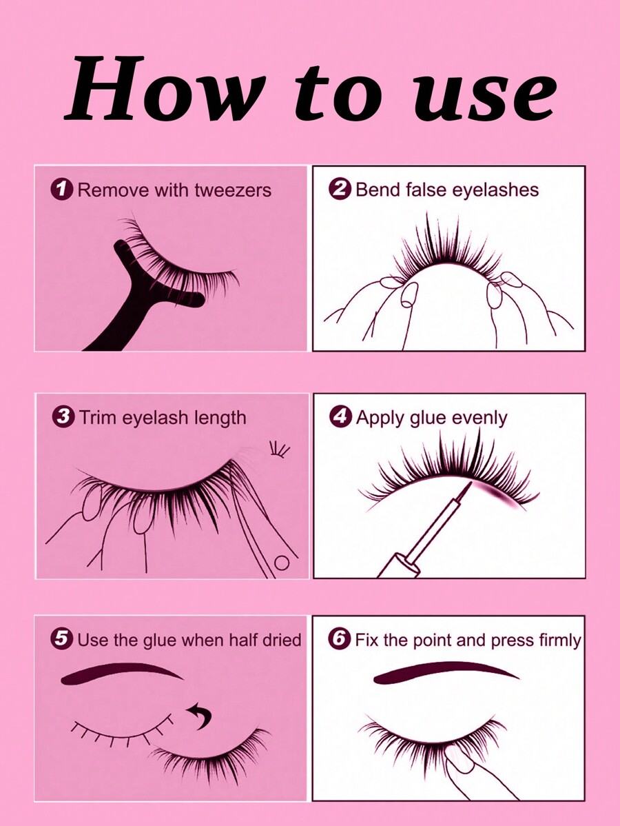 8 Pairs Of Natural Full False Eyelashes With Clear Stem,Fluffy Slim For ...