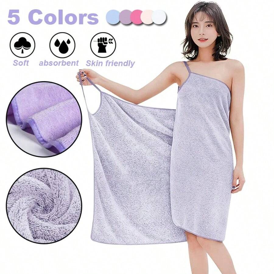 Wearable Towel Ladies Shower Spa For Adults Beach Soft Bath Towel For Women Microfiber Bathrobe ...